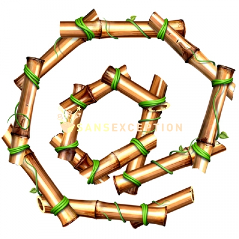 arobase symbol AT 2D uppercase material bamboo graphic video scrap ...